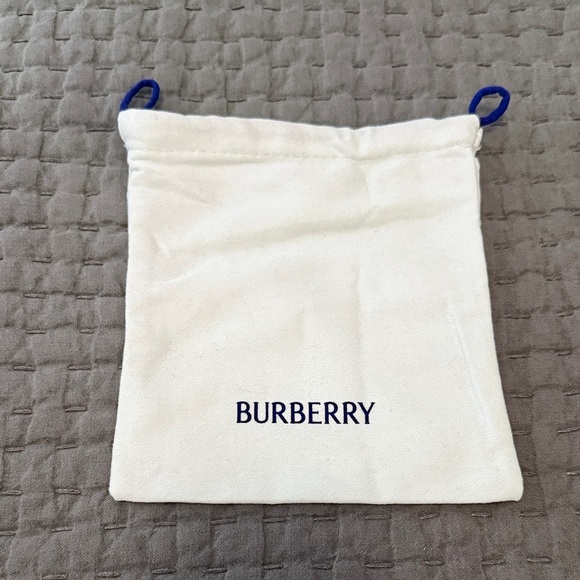 Burberry | Accessories | Burberry Cream Pouch With Blue Accents | Poshmark